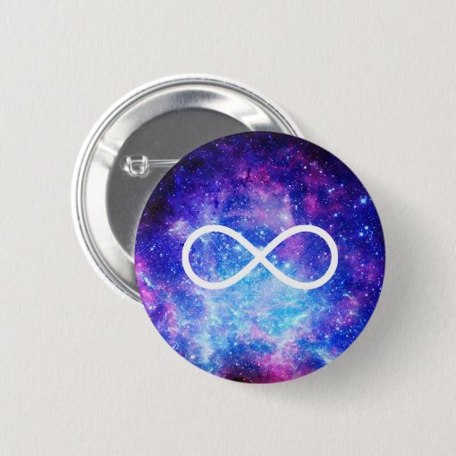 Infinity symbol nebula pinback button | Zazzle