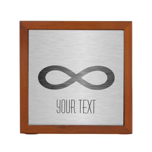 Infinity Symbol On Brushed Metal Texture Pencil/Pen Holder