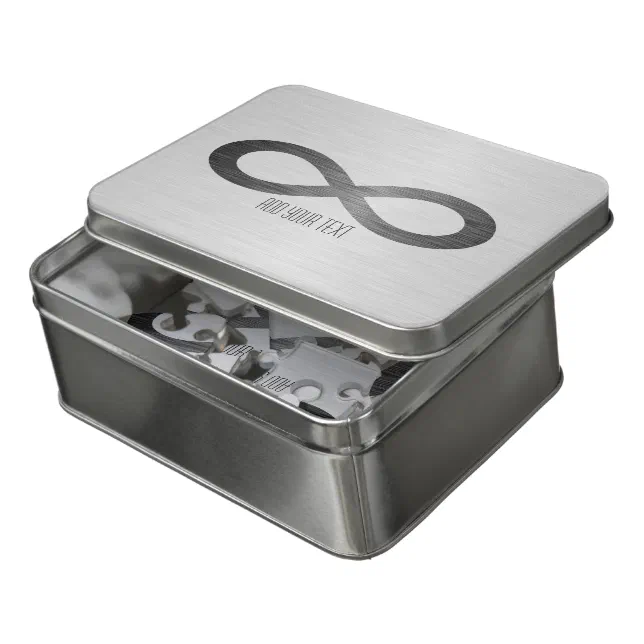 Infinity Symbol on Faux Metal Texture by STaylor Jigsaw Puzzle | Zazzle