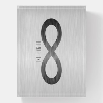 Infinity Symbol on Faux Metal Texture by STaylor Paperweight | Zazzle