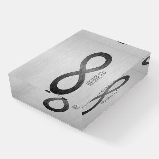 Infinity Symbol on Faux Metal Texture by STaylor Paperweight | Zazzle