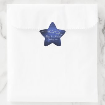 Infinity Symbol Sign Galaxy Star Navy Blue Wedding Star Sticker | Zazzle