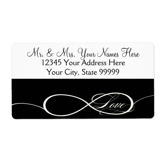Infinity Symbol Sign Infinite Love Wedding Address Label | Zazzle.com