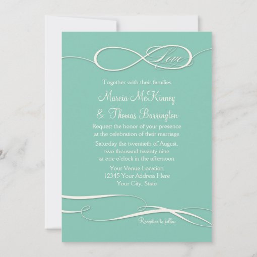Infinity Symbol Sign Infinite Love Wedding Set Invitation | Zazzle