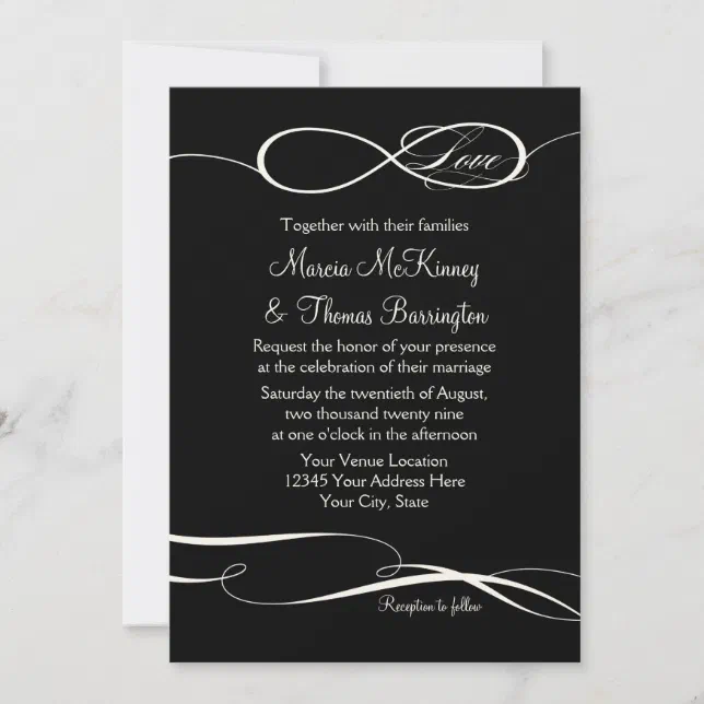 Infinity Symbol Sign Infinite Love Weddings 2 Invitation | Zazzle