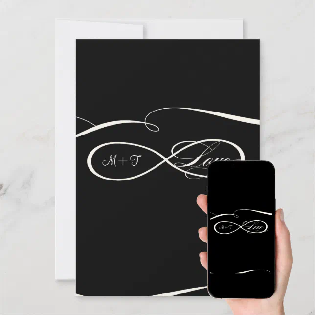 Infinity Symbol Sign Infinite Love Weddings Scroll Invitation | Zazzle