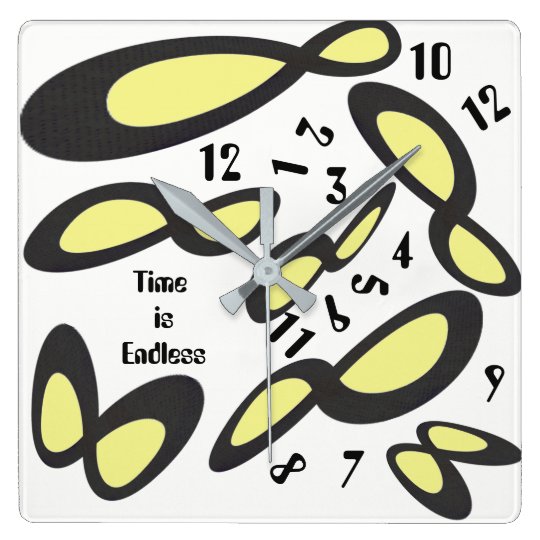 Infinity Symbol - Time is Endless Square Wall Clock | Zazzle.com