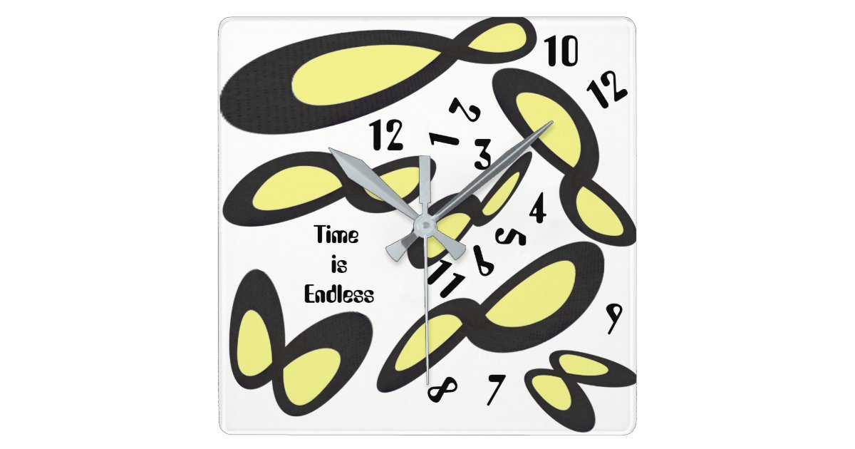 Infinity Symbol - Time is Endless Square Wall Clock | Zazzle.com