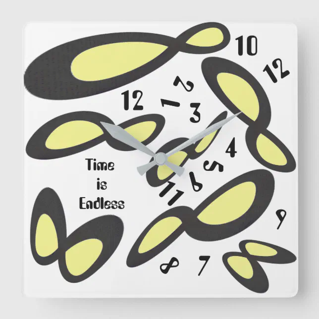 Infinity Symbol - Time is Endless Square Wall Clock | Zazzle