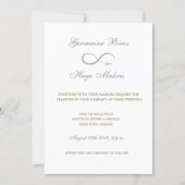 Infinity symbol white gray gold elegant wedding invitation | Zazzle