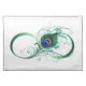 Infinity Symbol with Peacock Feather Cloth Placemat | Zazzle