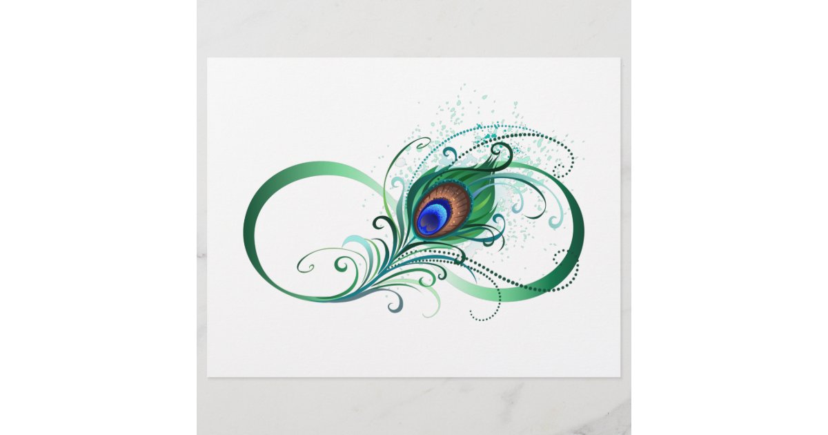 Infinity Symbol with Peacock Feather Letterhead | Zazzle