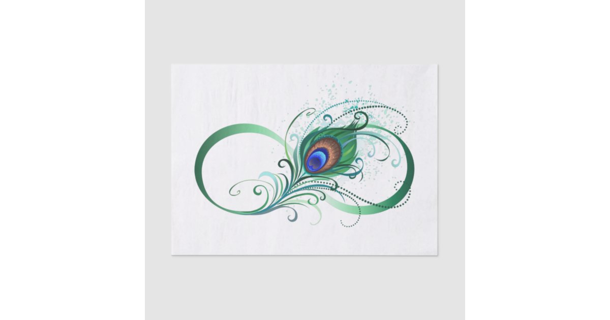 Infinity Symbol with Peacock Feather Tissue Paper | Zazzle