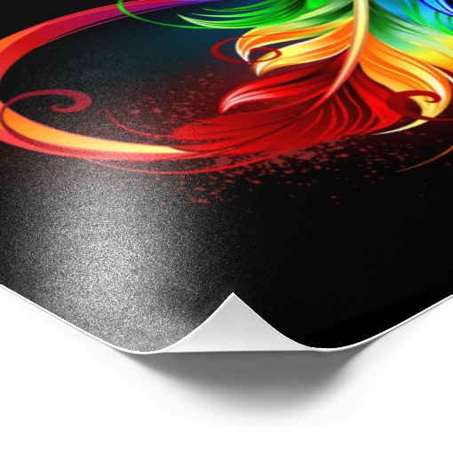 Infinity Symbol with Rainbow Feather Photo Print | Zazzle