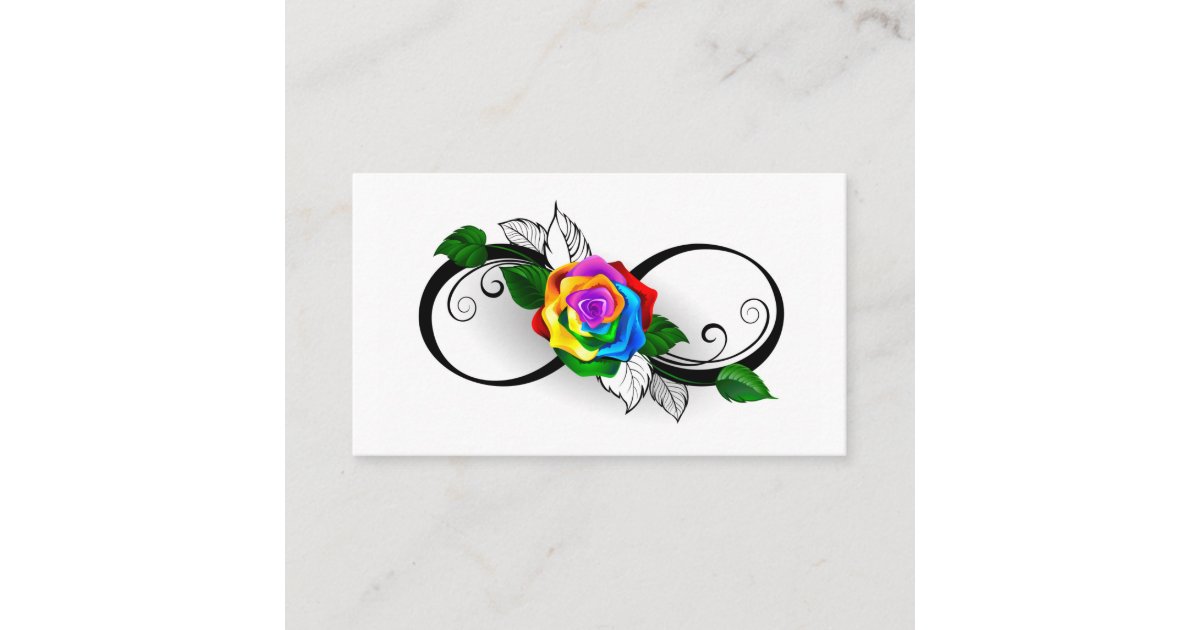 Infinity Symbol with Rainbow Rose Loyalty Card | Zazzle