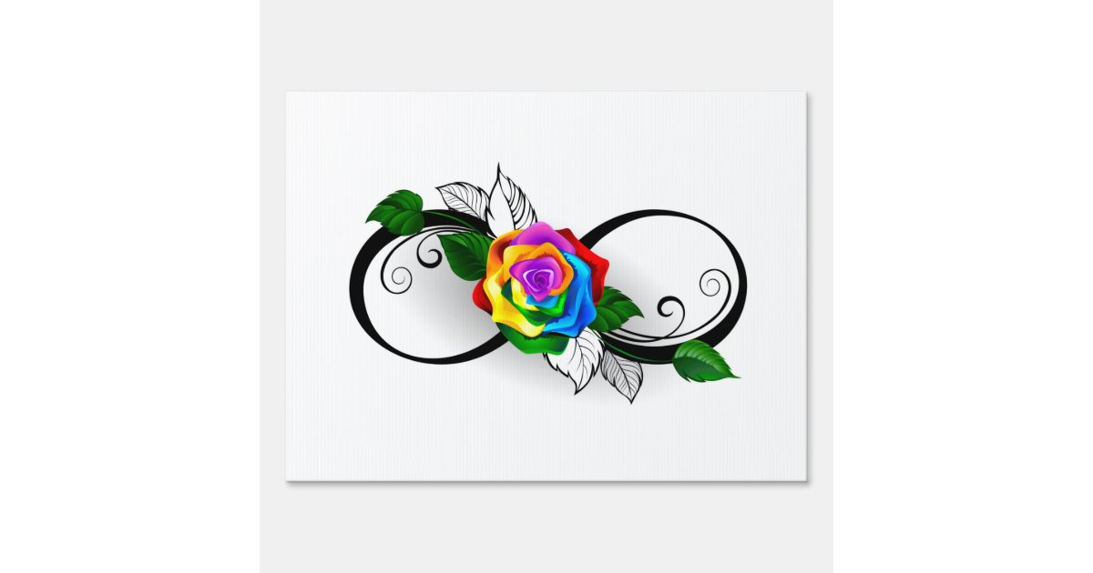 Infinity Symbol with Rainbow Rose Sign | Zazzle