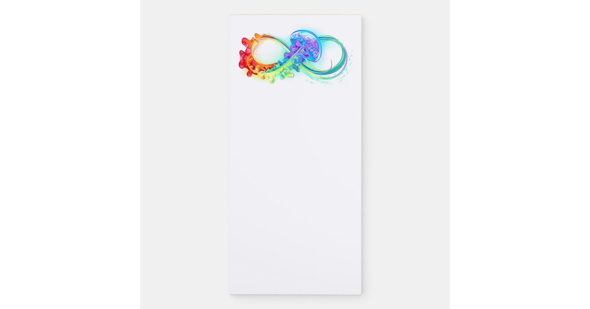 Infinity with Rainbow Jellyfish Magnetic Notepad | Zazzle