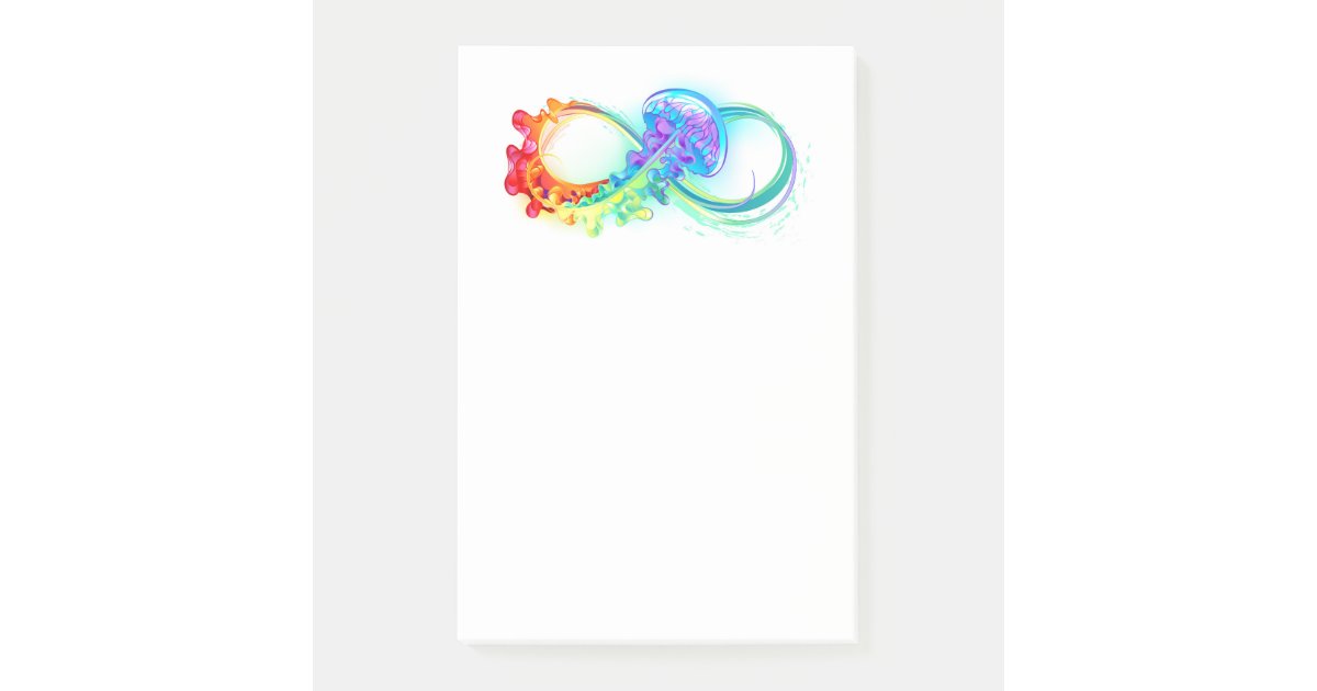 Infinity with Rainbow Jellyfish Post-it Notes | Zazzle