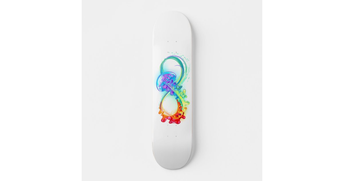 Infinity with Rainbow Jellyfish Skateboard | Zazzle