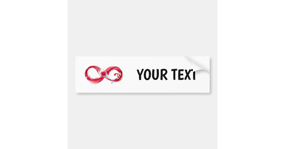 Infinity with Red Wine Bumper Sticker | Zazzle