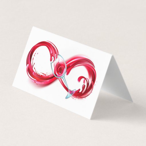 Infinity with Red Wine Business Card | Zazzle