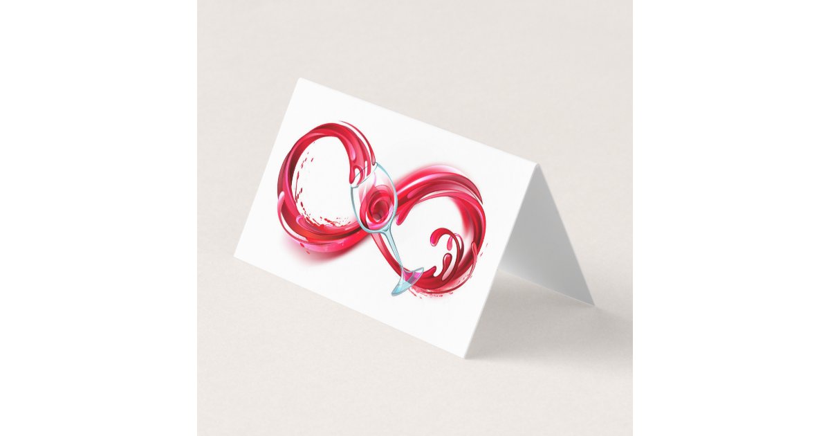 Infinity with Red Wine Business Card | Zazzle