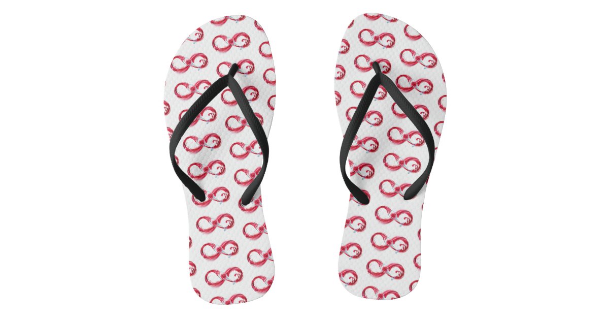 Infinity with Red Wine Flip Flops | Zazzle