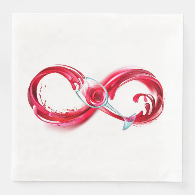 Infinity with Red Wine Paper Dinner Napkins | Zazzle