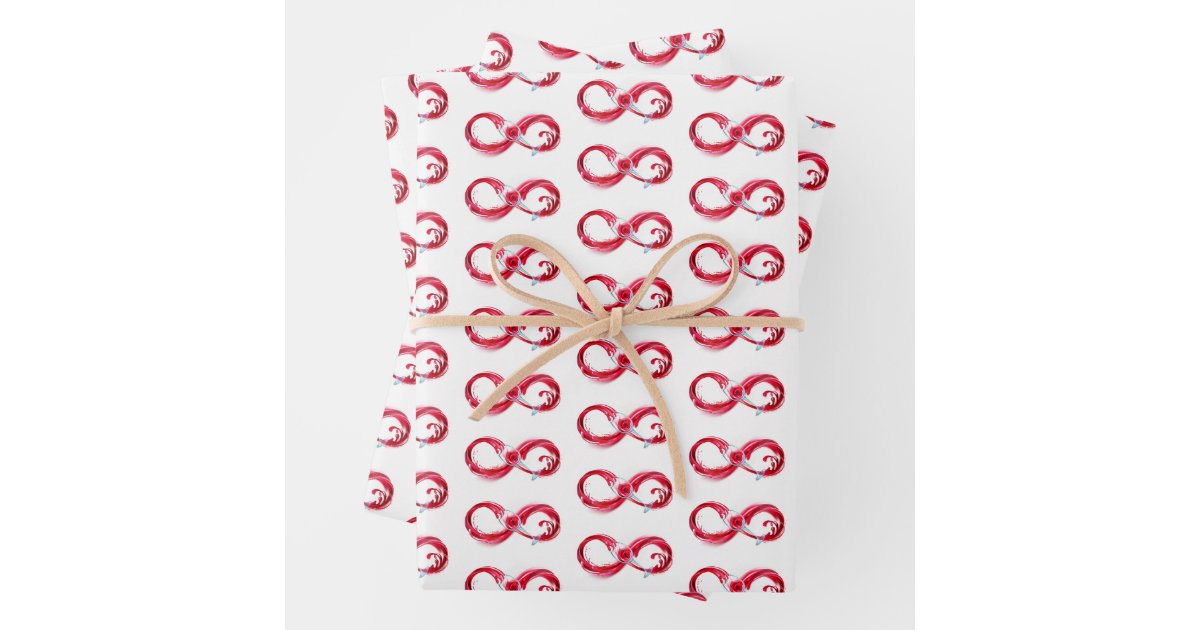 Infinity with Red Wine Wrapping Paper Sheets | Zazzle