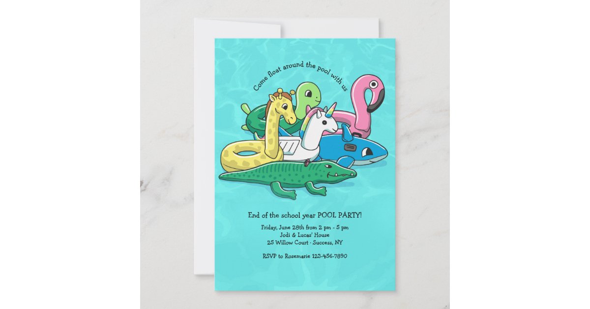 Inflatable Pool Toys Invitation | Zazzle