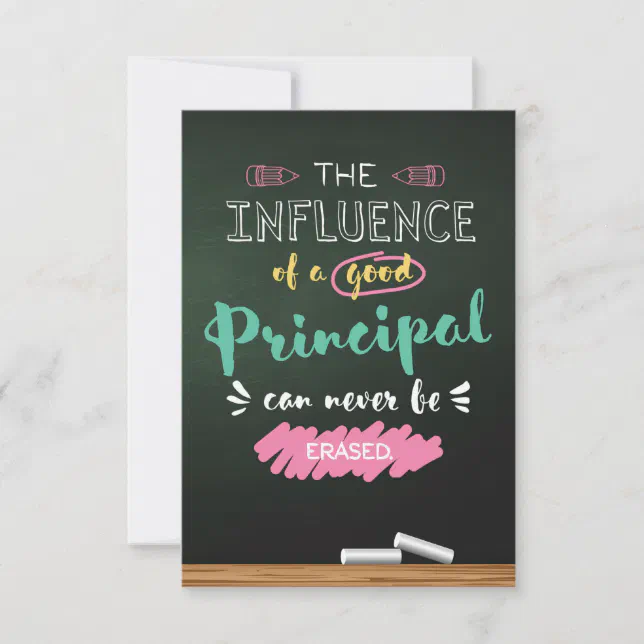 Influence of a Good Principal Thank You Card | Zazzle