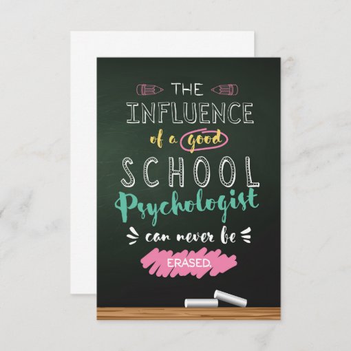 Influence of a Good School Psychologist Thank You Card | Zazzle