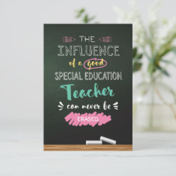Influence of a Good Special Education Teacher Thank You Card | Zazzle