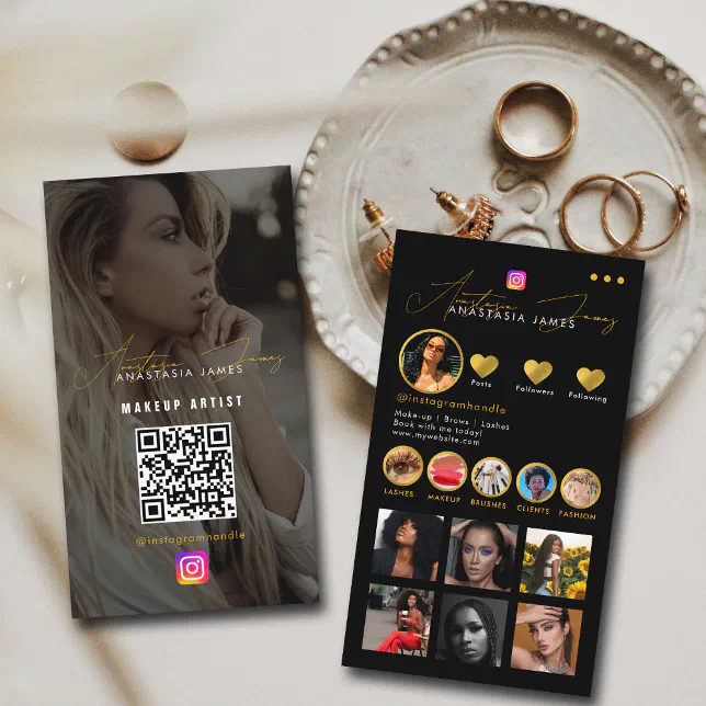 Influencer Photo Feed Grid Social Media Luxury Business Card | Zazzle