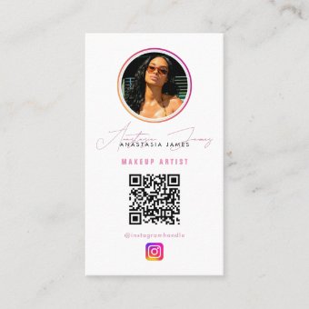 Influencer Photo Feed Grid Social Media QR Code Business Card | Zazzle
