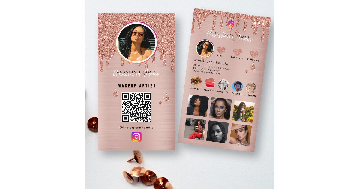 Influencer Photo Feed Grid Social Media QR Code Business Card | Zazzle