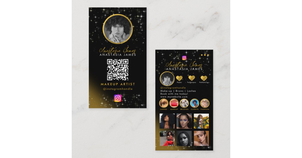 Influencer Photo Feed Grid Social Media Sparkles Business Card | Zazzle