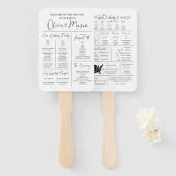 Infographic Wedding Program Hand Fan | Zazzle