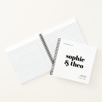 Informal Minimalist | Modern Retro Casual Wedding Notebook | Zazzle