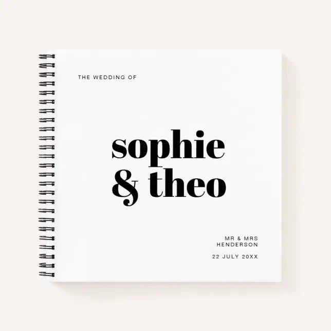 Informal Minimalist | Modern Retro Casual Wedding Notebook | Zazzle