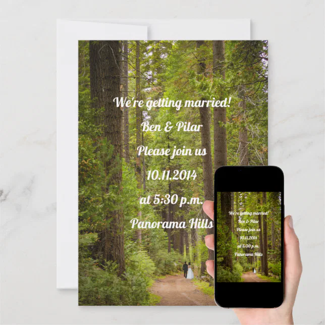 Informal Rustic Forest Wedding Invitation | Zazzle
