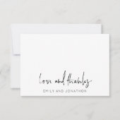 Informal Script Name 5 Photos Wedding Love Thanks Note Card | Zazzle