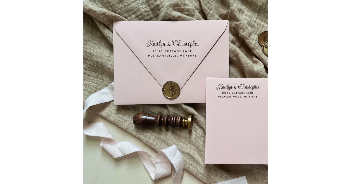 Informal Script Wedding Return Address Self-inking Stamp | Zazzle