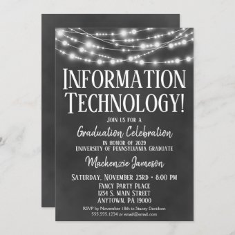 Information Technology Graduation Party Invitation | Zazzle