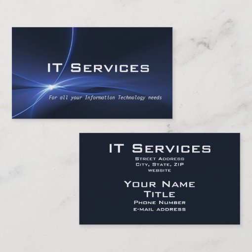 Information Technology Services Business Card | Zazzle