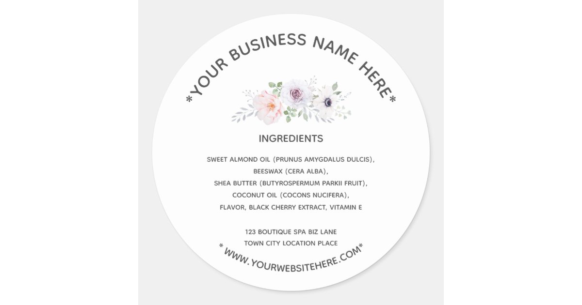 Ingredients Label White Charcoal | Zazzle