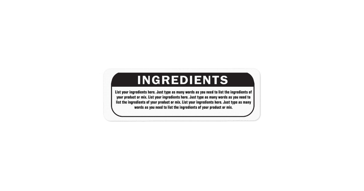 Ingredients list for products label | Zazzle