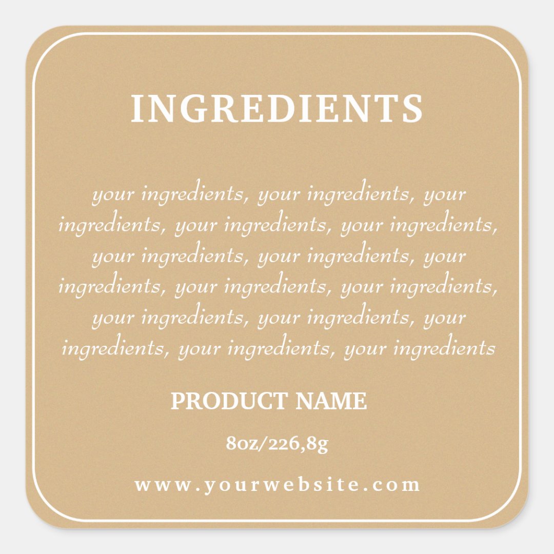 Ingredients Product Label | Zazzle