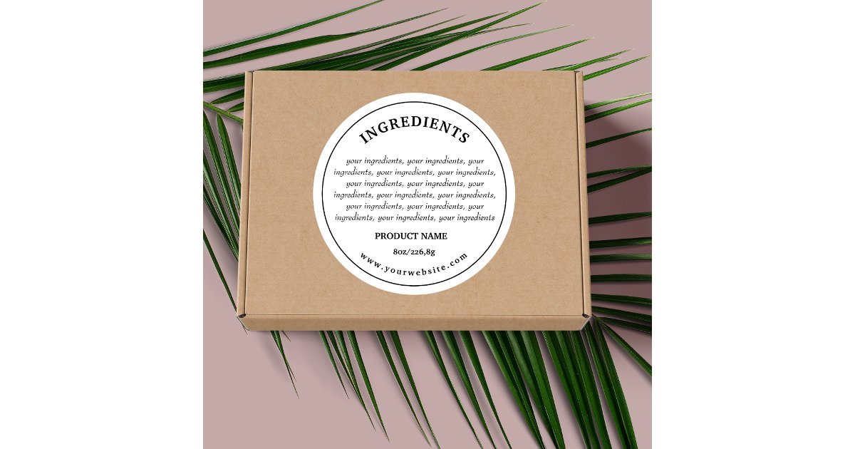 Ingredients Product Label | Zazzle