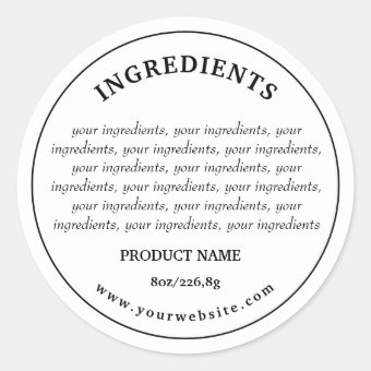 Ingredients Product Label | Zazzle